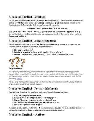 Mediation Englisch Übungen: Kostenlose Beispiele, Texte und Lösungen (Englisch) - Knowunity