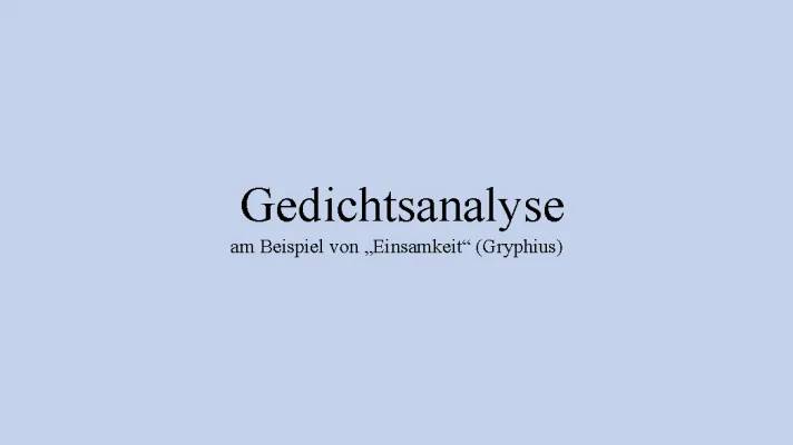 Einfach erklärt: Einfache Gedichtanalyse: Barock & Gryphius für Klasse ...