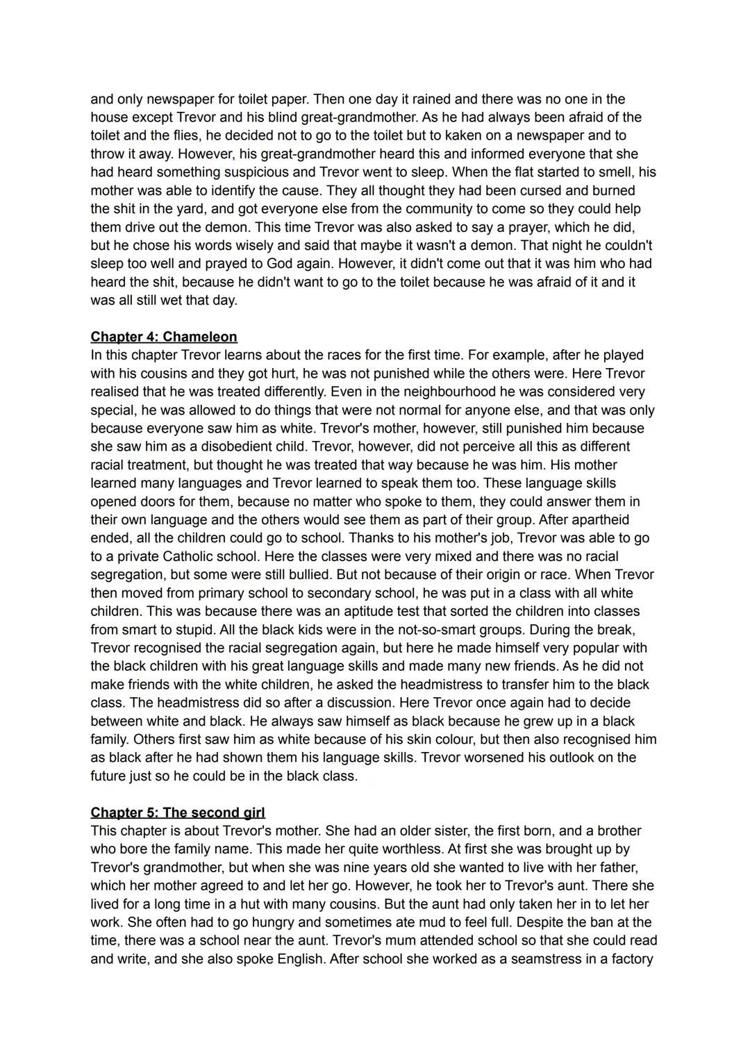 Born a Crime: Chapter Summaries and Key Insights (Englisch) - Knowunity