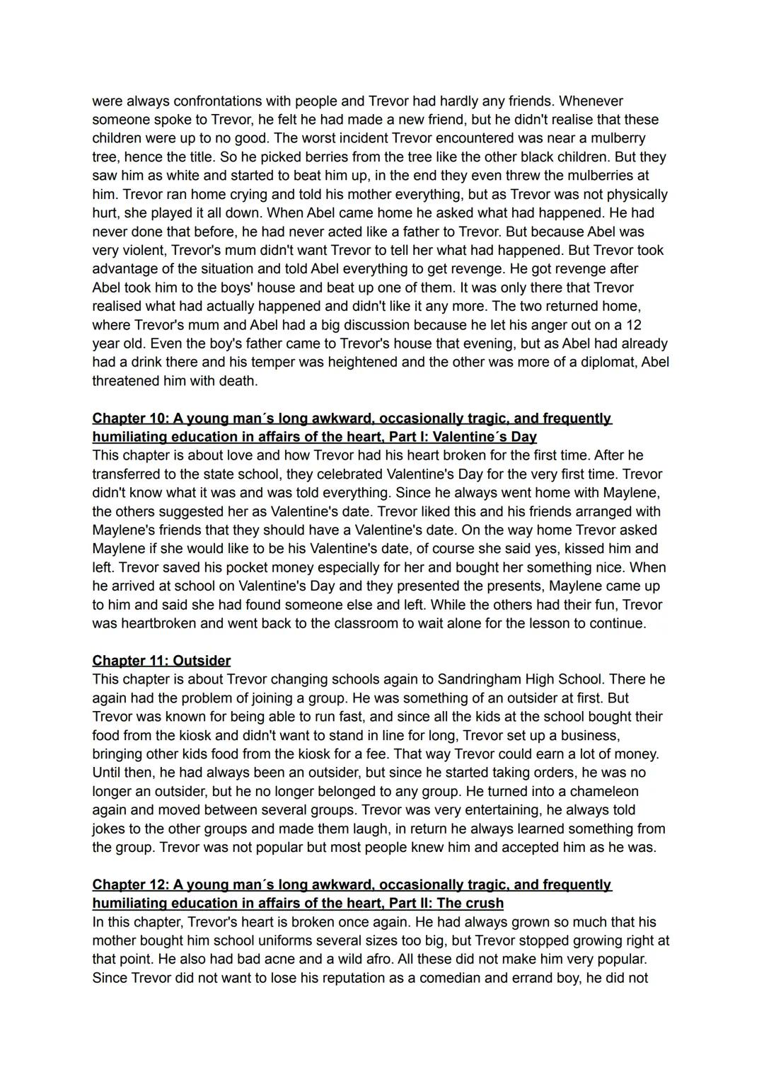 Born a Crime: Chapter Summaries and Key Insights (Englisch) - Knowunity