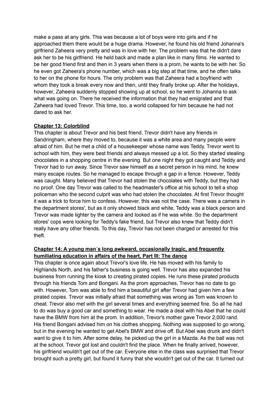 Born a Crime: Chapter Summaries and Key Insights (Englisch) - Knowunity