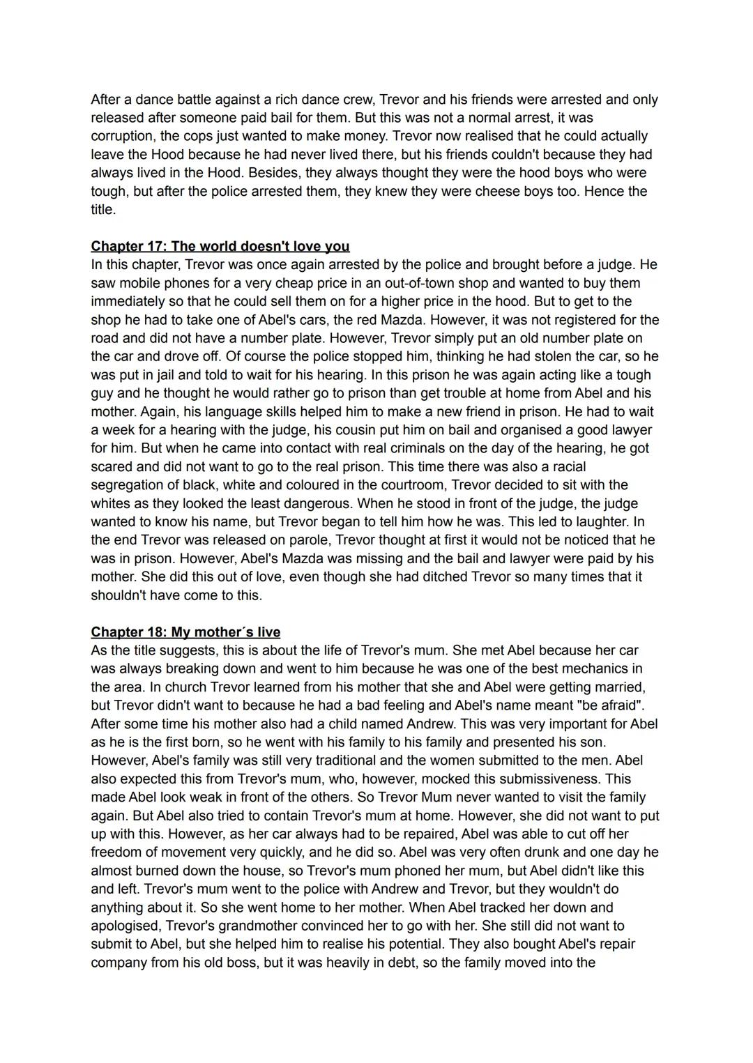 Born a Crime: Chapter Summaries and Key Insights (Englisch) - Knowunity