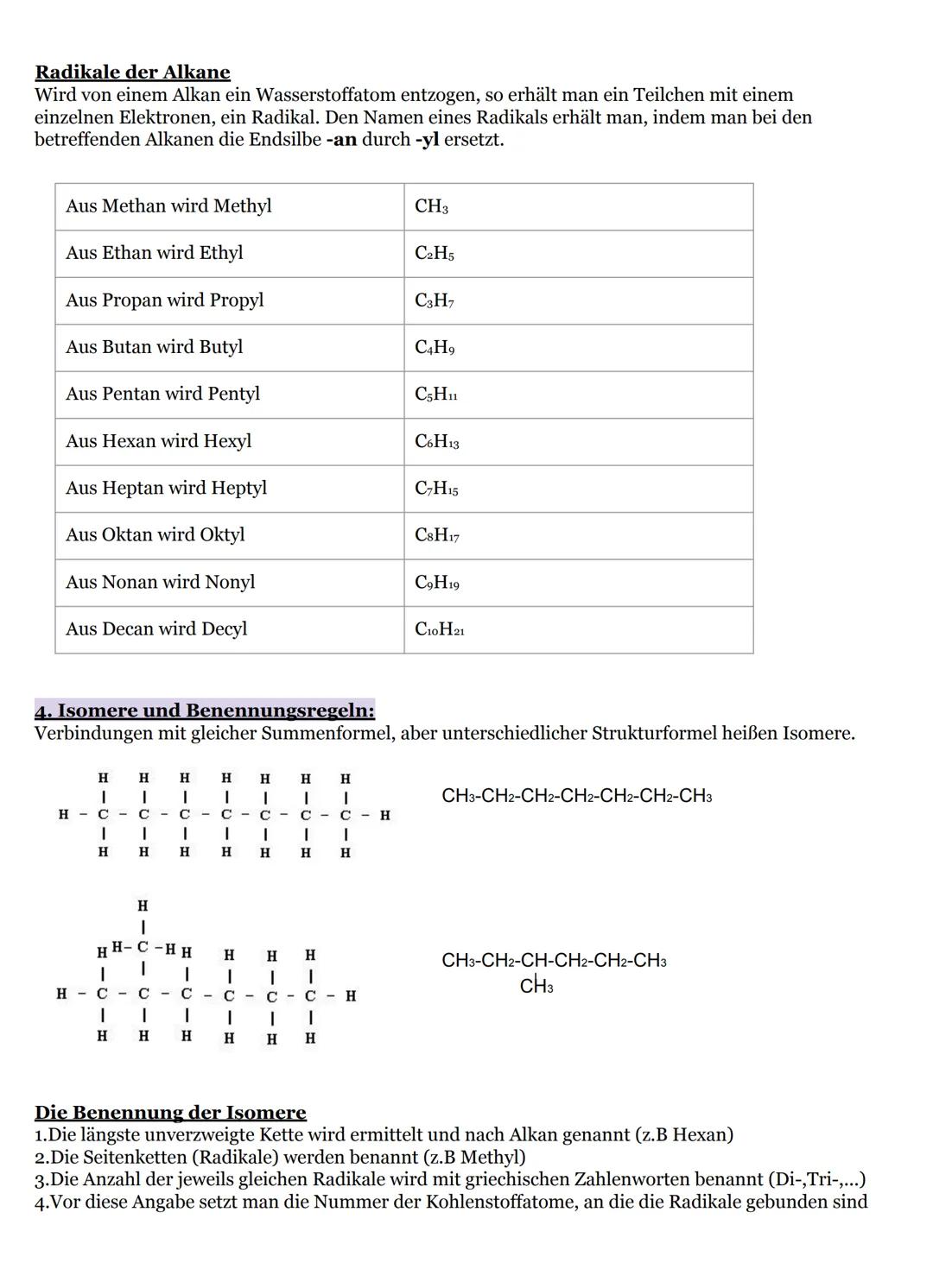 Alkane: Eigenschaften, Strukturformeln und Nomenklatur einfach erklärt ...
