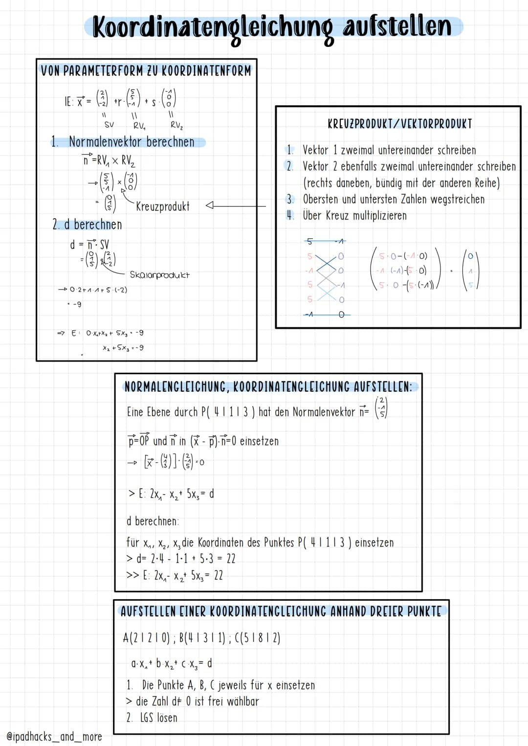 Einfach erklärt: Vektorrechnung Lernzettel (Mathe) - Knowunity