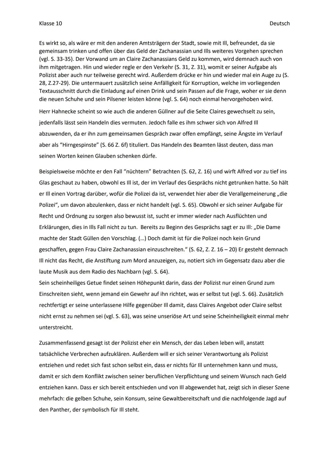 Der Besuch der alten Dame: Alfred Ill Charakterisierung mit Textstellen ...