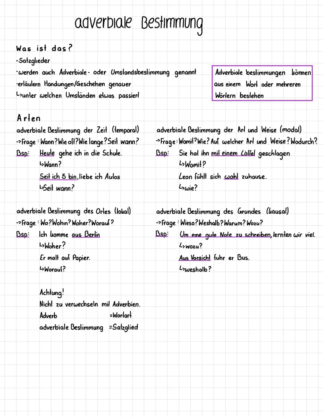 Adverbiale Bestimmungen erklärt: Beispiele & Definition (Deutsch ...