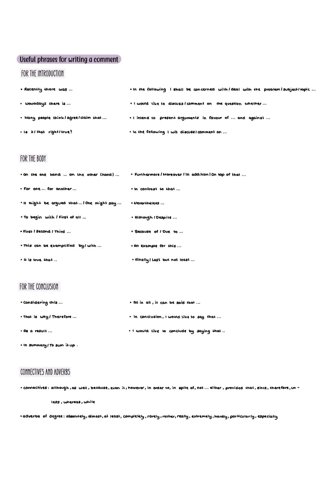 How to Write a Comment in English: Example Text and Tips (Englisch) als ...