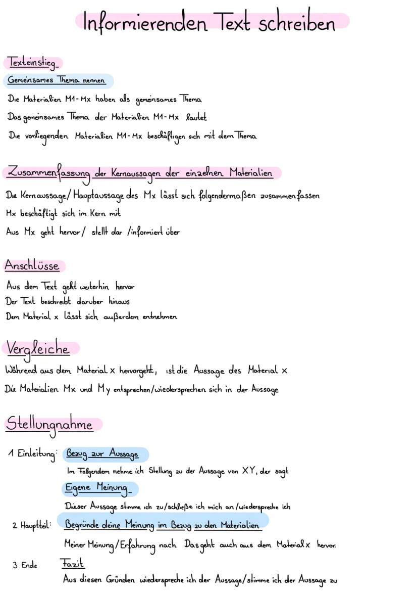 Informativen Text schreiben - Beispiele und Übungen für Klasse 7 und 10 ...