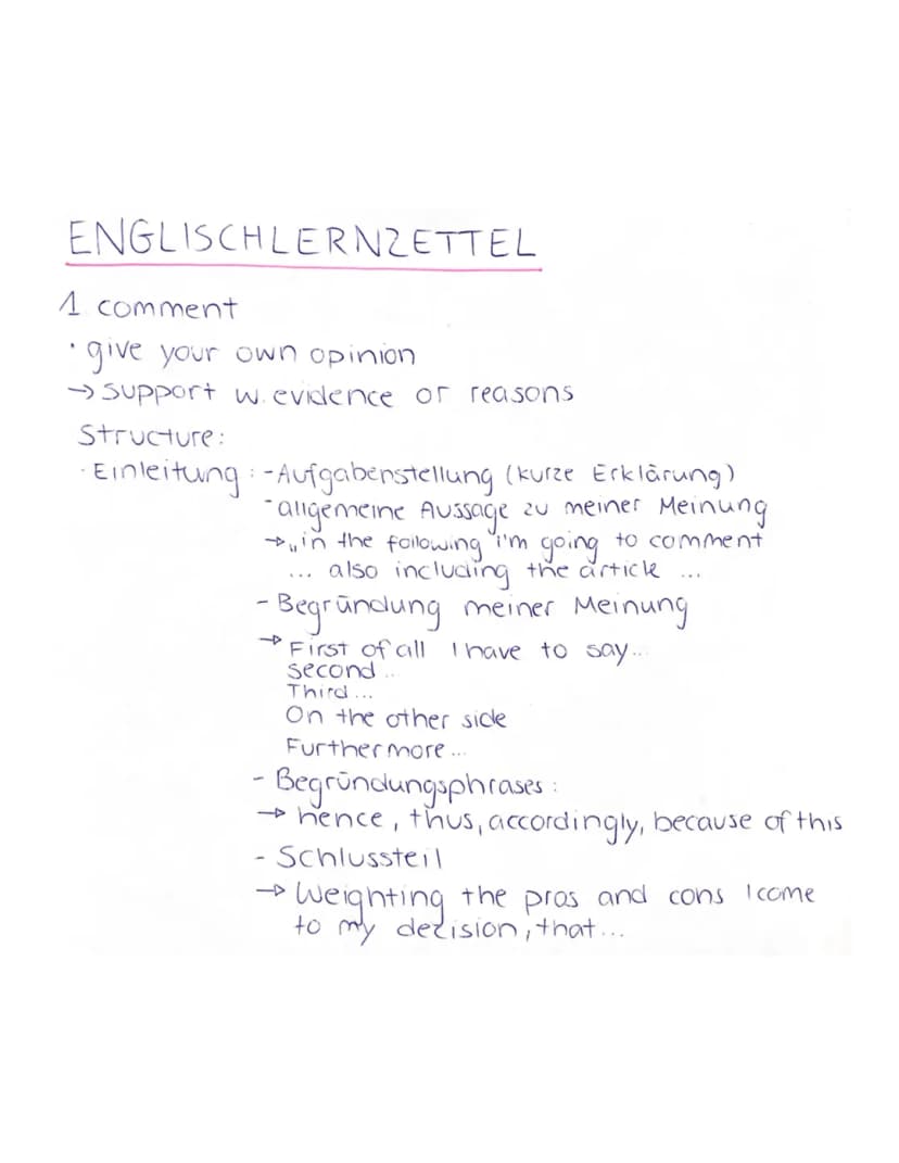Einfach erklärt: How to Write a Comment in English: Examples and ...