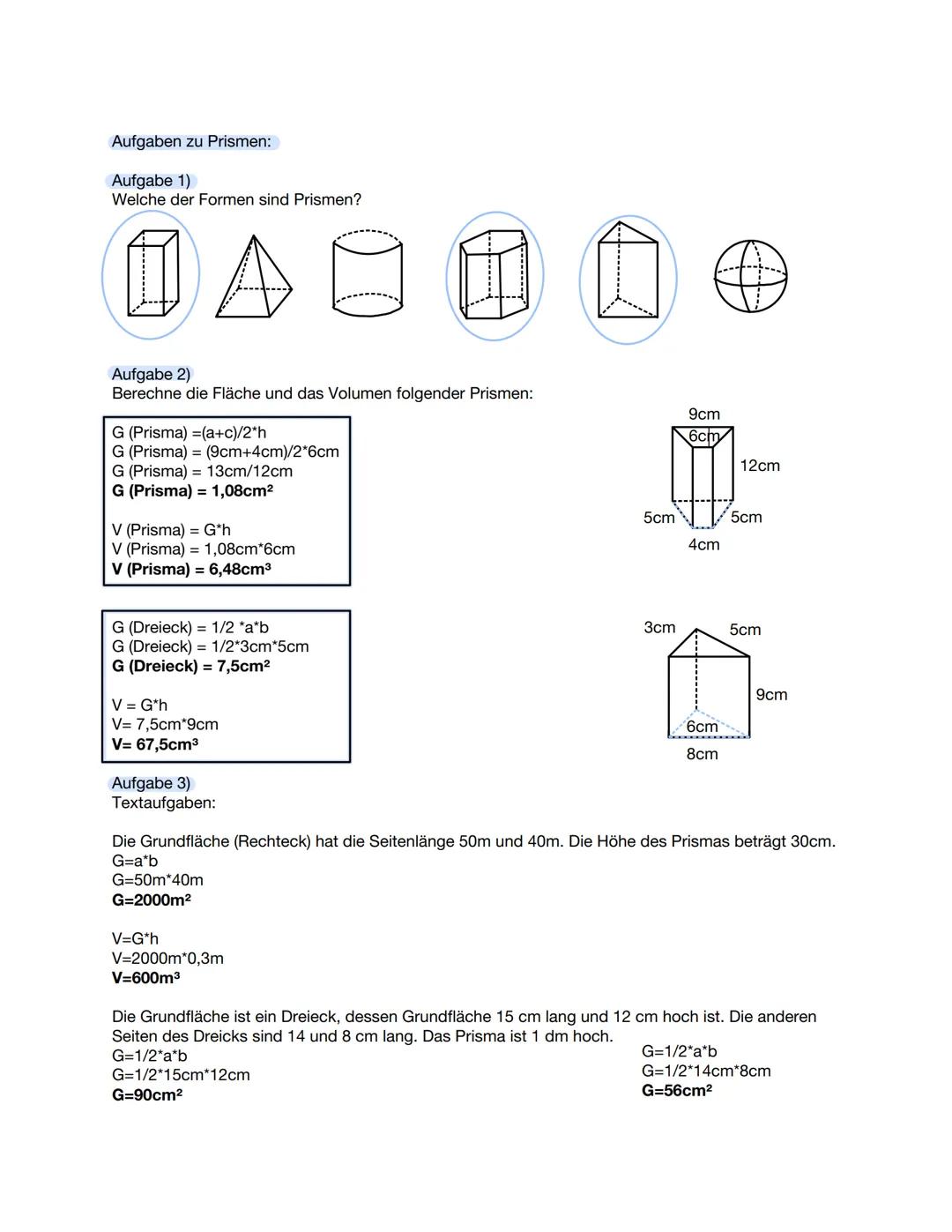 Alle wichtigen Prisma Formeln: Volumen, Mantelfläche & mehr! (Mathe ...