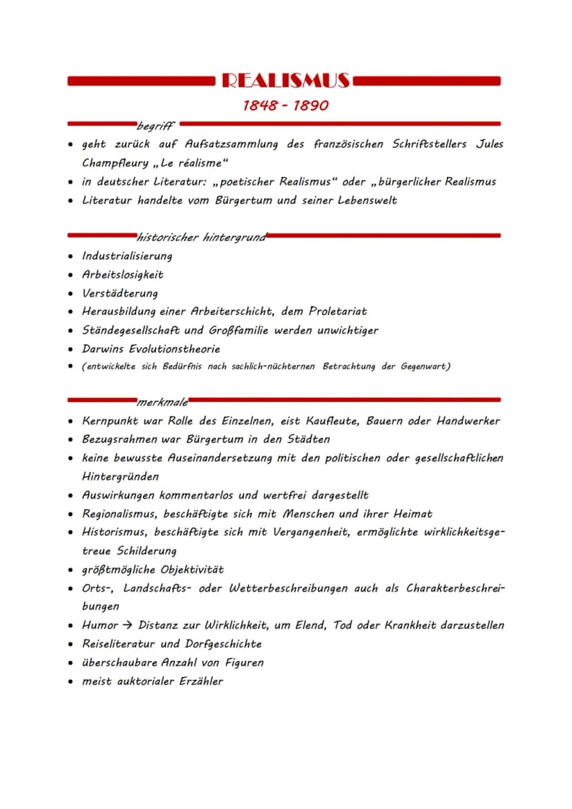 Realismus Epoche: Merkmale, Werke und Vertreter (Deutsch) - Knowunity