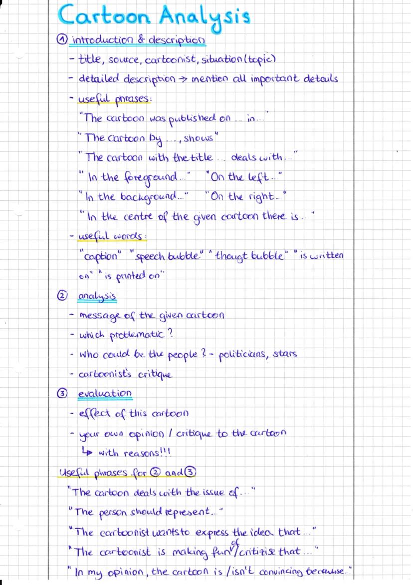 Cartoon Analysis Examples and Tips for English (Englisch) als PDF ...