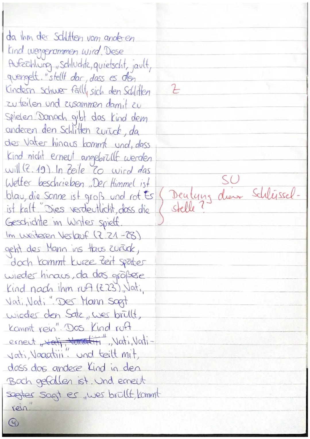 Die Kurzgeschichte Schlittenfahren: Text und Inhaltsangabe (Deutsch ...