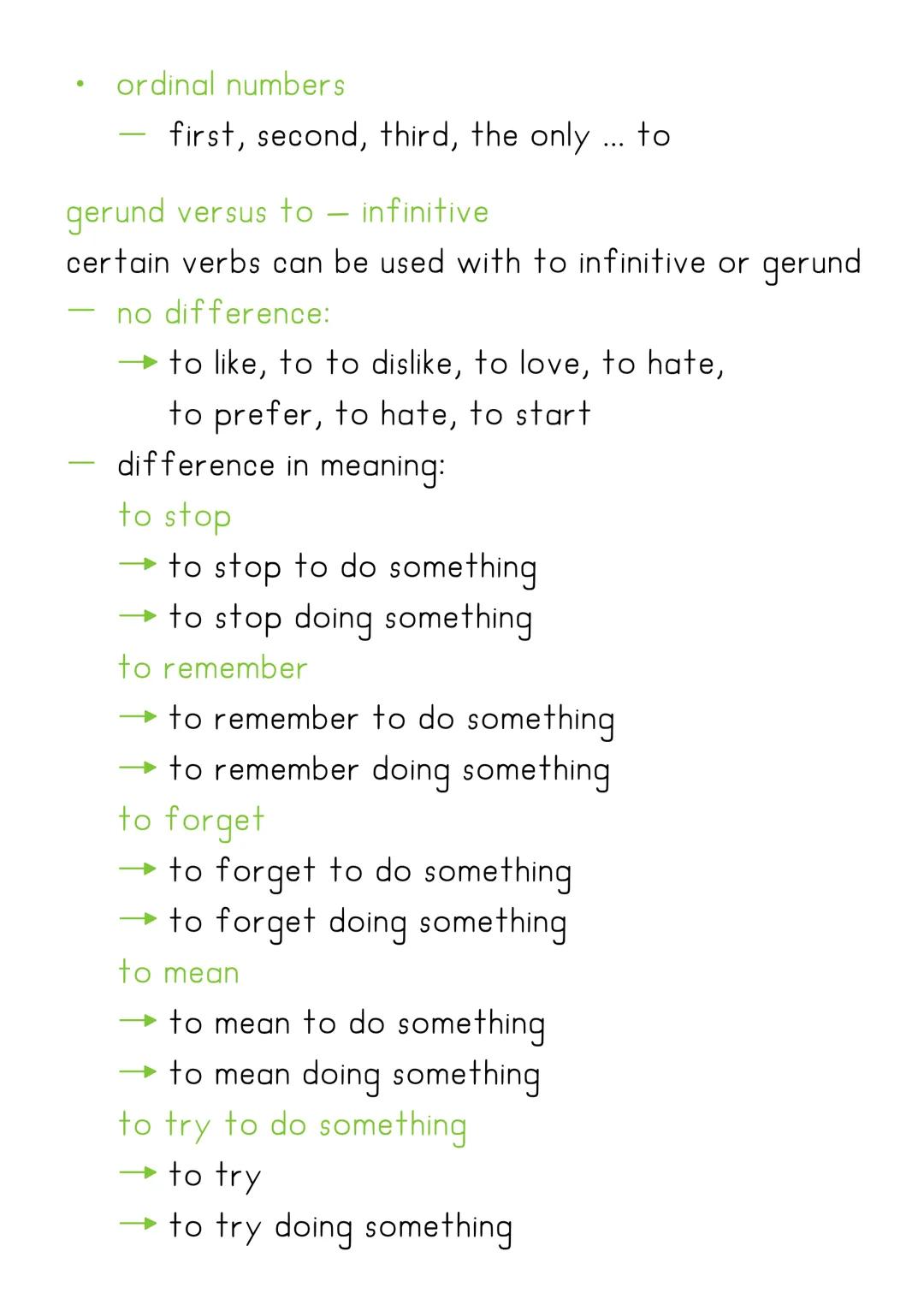 gerund und to infinitive (Englisch) - Knowunity