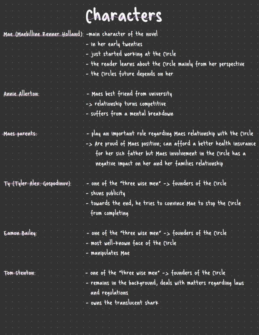 The Circle Characterization and Summary: Mae, Kalden, and Francis ...